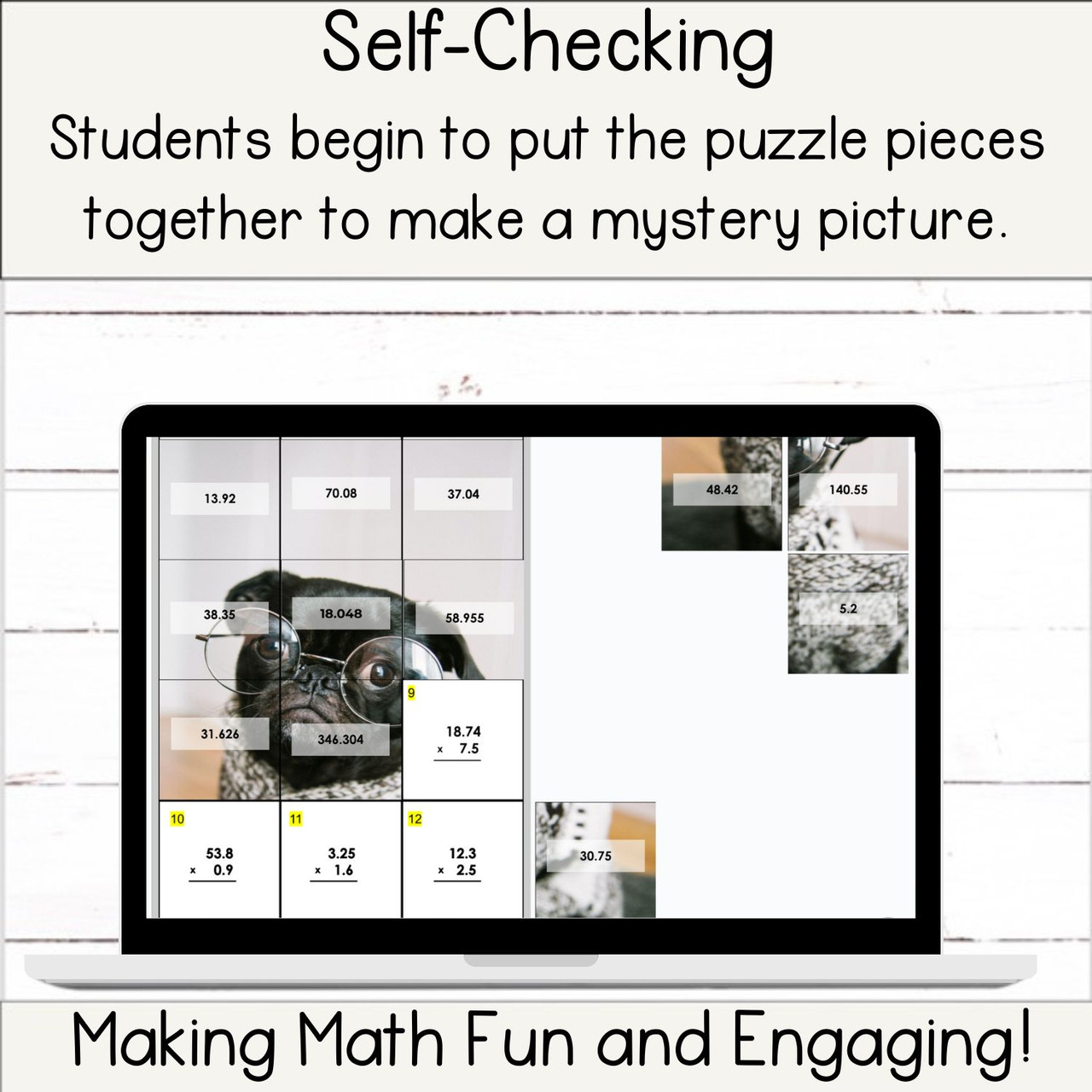 Multiply Decimals Self Checking Picture Puzzle Math Activity - Amped Up ...