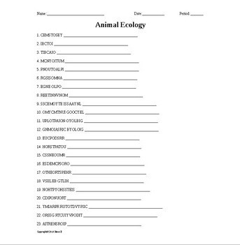 Ecology Vocabulary Word Scramble Bundle - Amped Up Learning