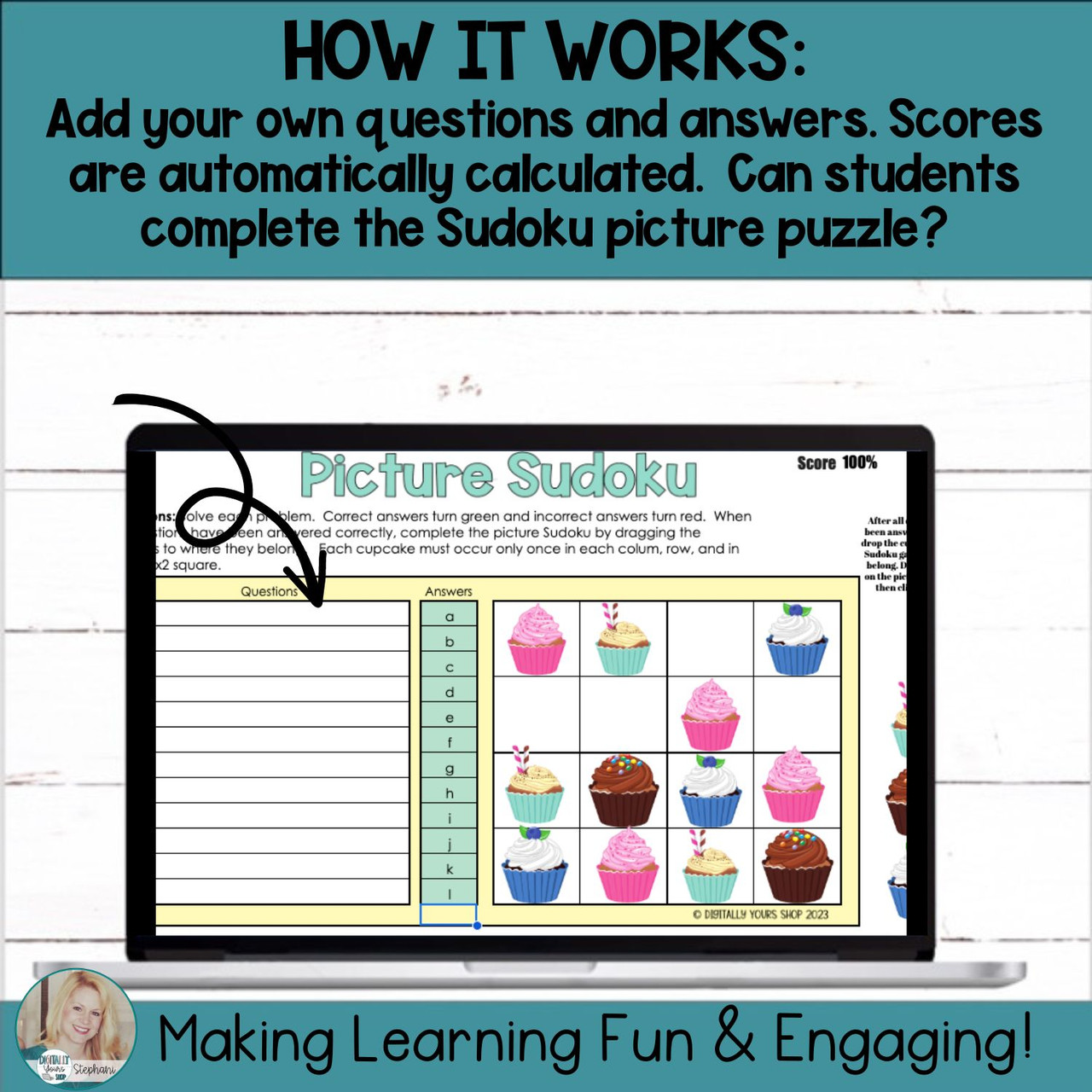 Editable Customizable Self-Checking Template Digital Activity Picture ...