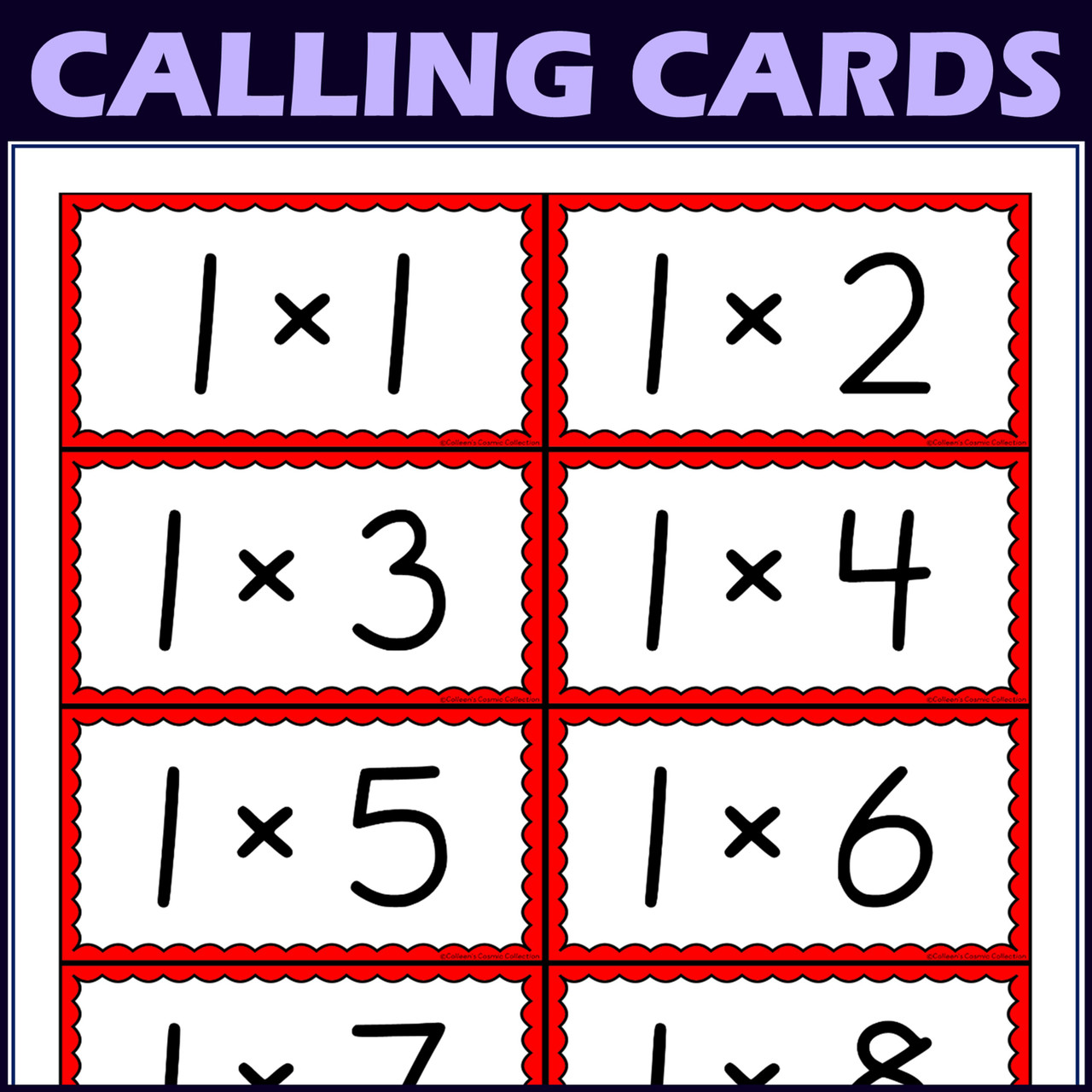 1 Times Table Activity - Multiplication Facts Bingo Game