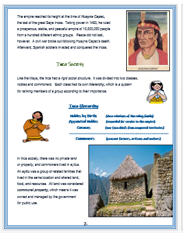 The Inca - An Overview + Assessment - Amped Up Learning