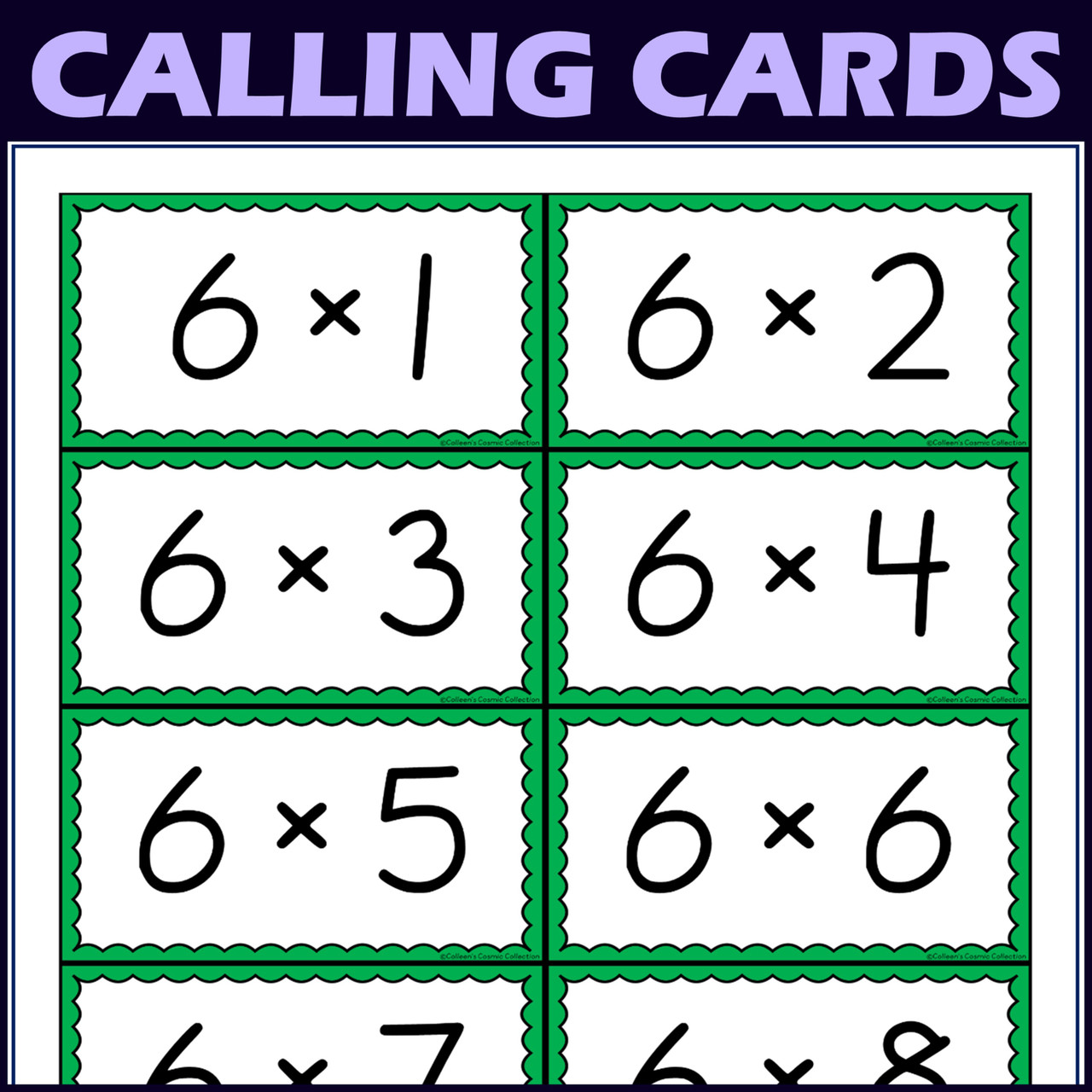 6 Times Table Activity - Multiplication Facts Bingo Game