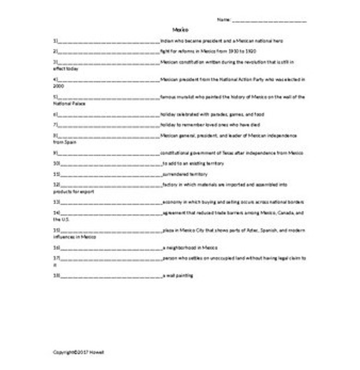 Middle School Geography Vocabulary Quiz/Worksheet Bundle - Amped Up ...