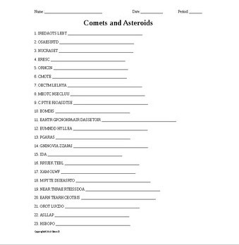 Astronomy Vocabulary Word Scramble Bundle - Amped Up Learning