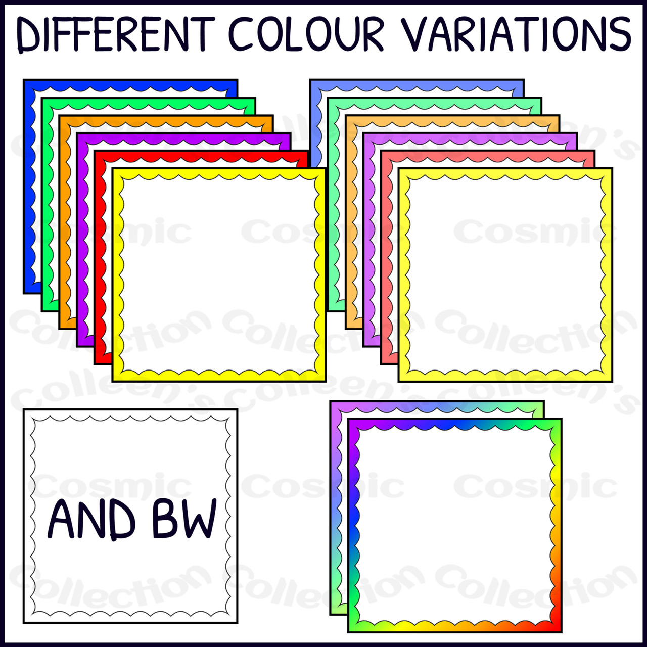 Rainbow Scalloped Borders