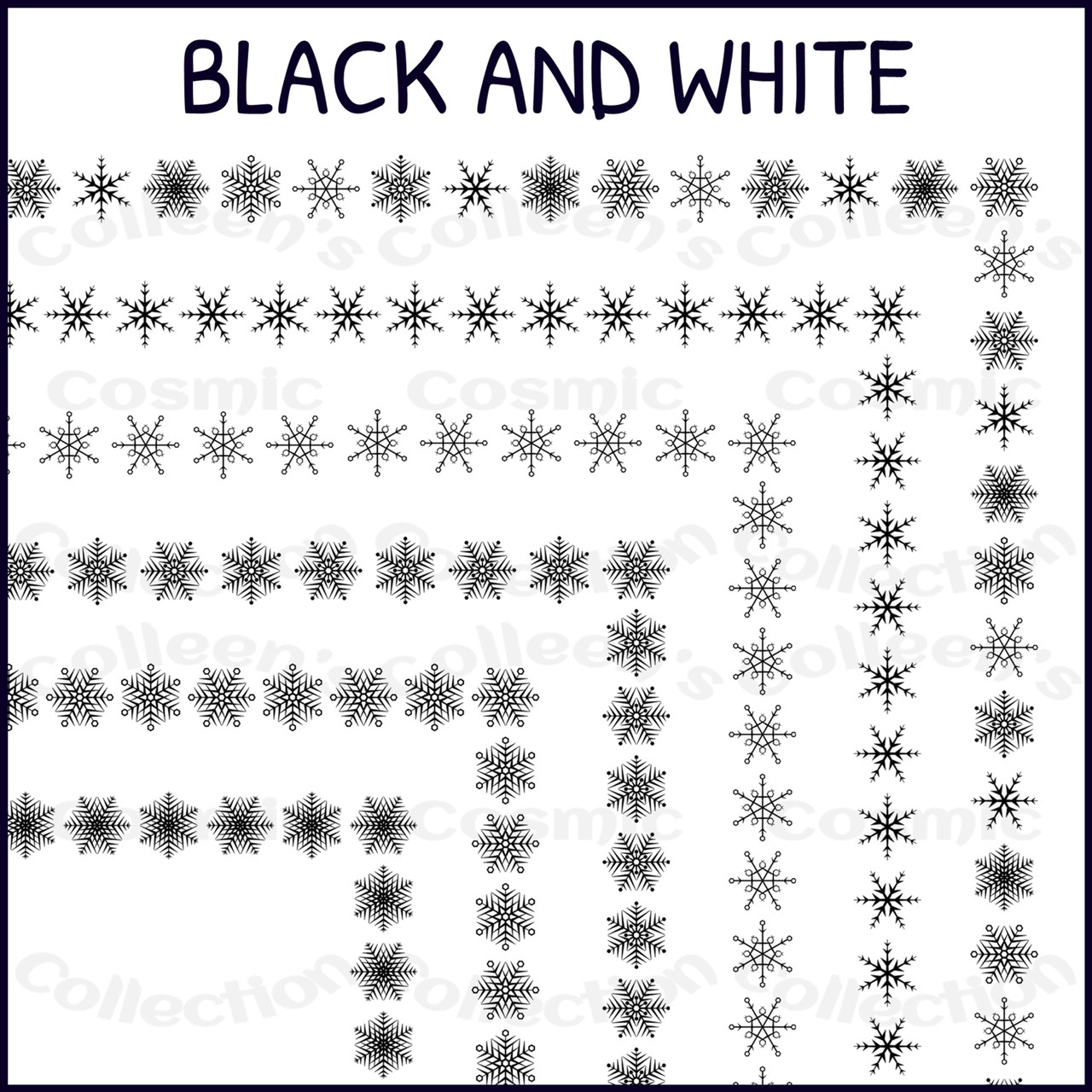 Snowflakes Winter Borders