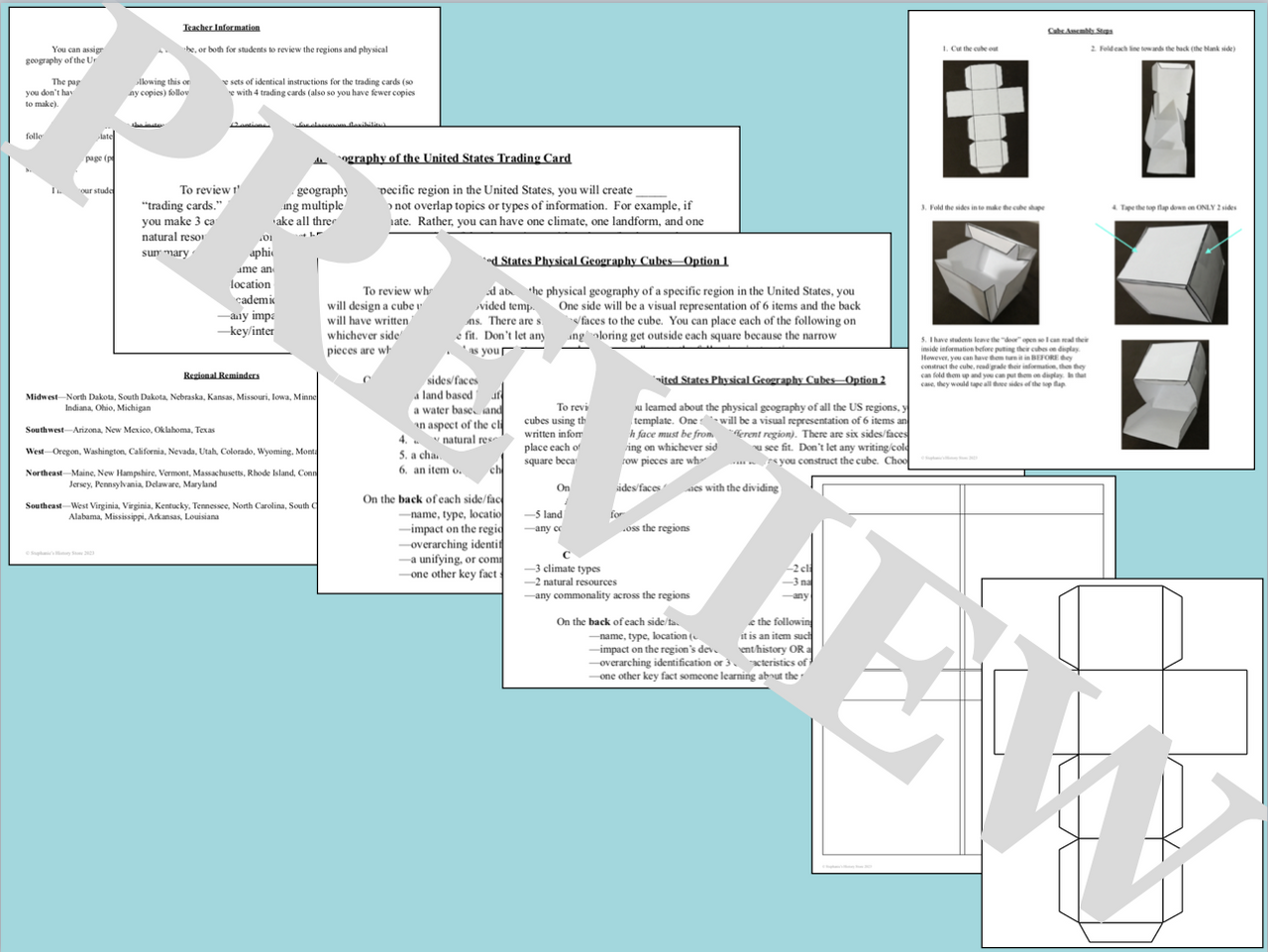 Regions of the United States Mini Projects