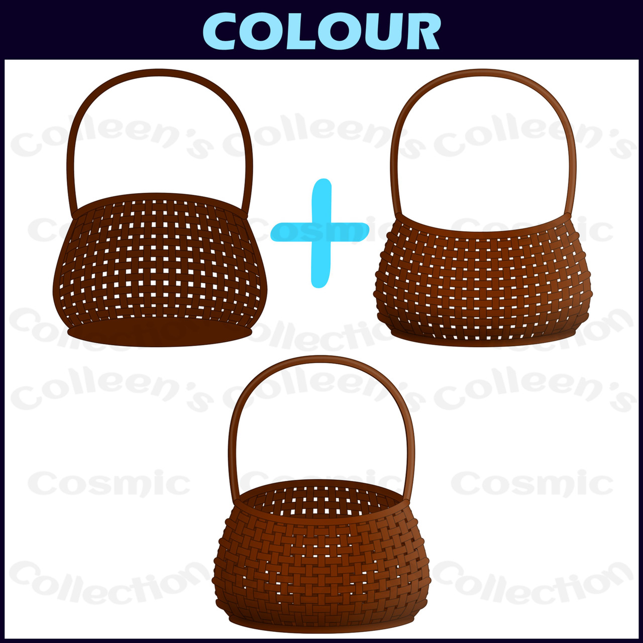 Rainbow Baskets Clipart Containers