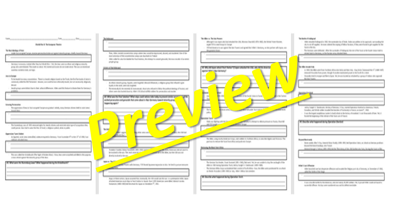 World War II: The European Theatre - FREE - Amped Up Learning