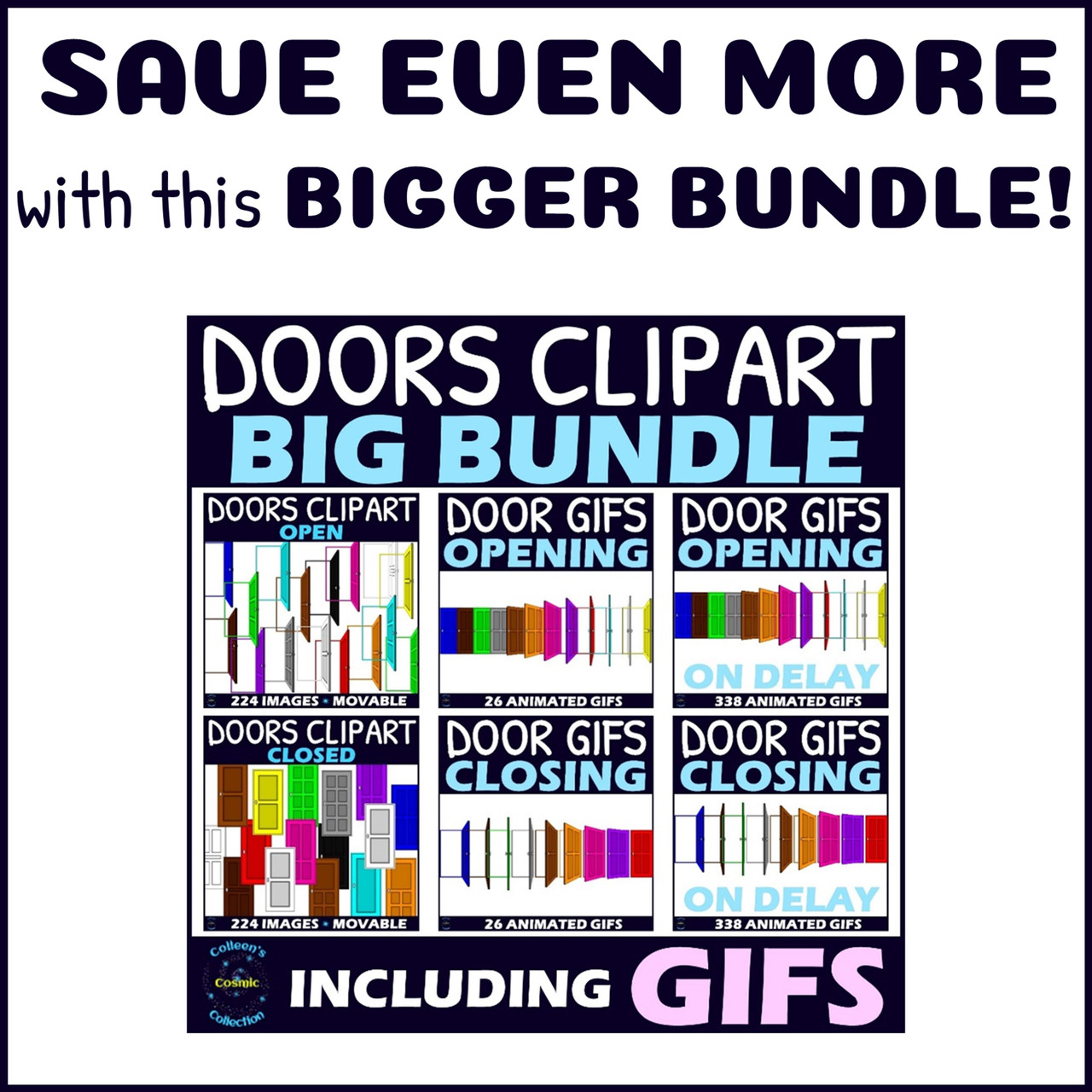 Clipart Doors and Opening and Closing Door GIFs BUNDLE
