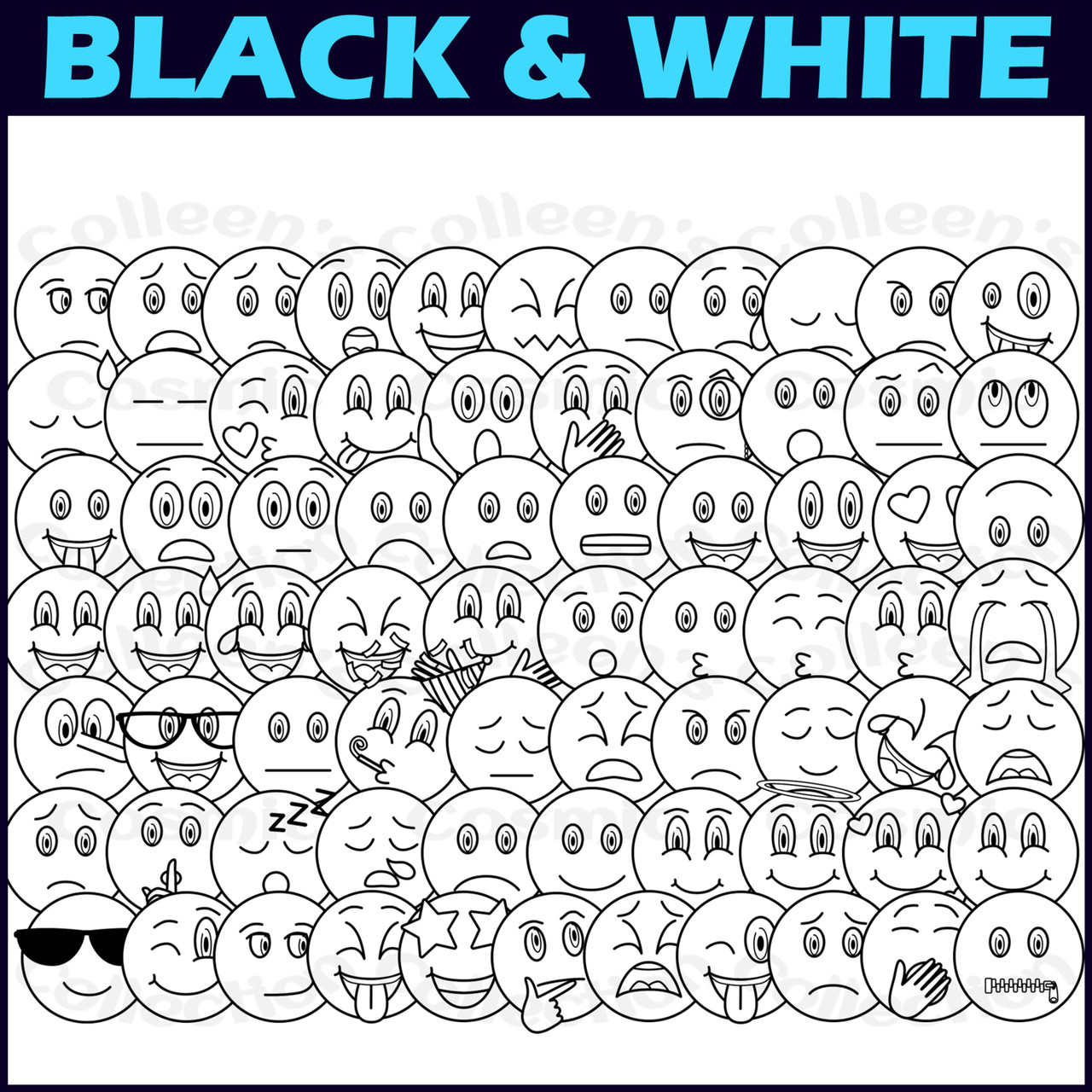 Standard Faces Emoji Clipart - emotions