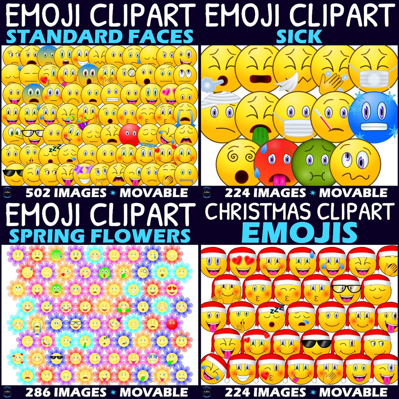 Emoji Clipart and GIFs MEGA BUNDLE - Emotions - Animated Clip Art