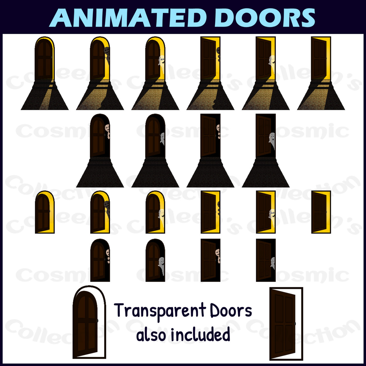 Animated GIF Build a Haunted House Halloween Clipart