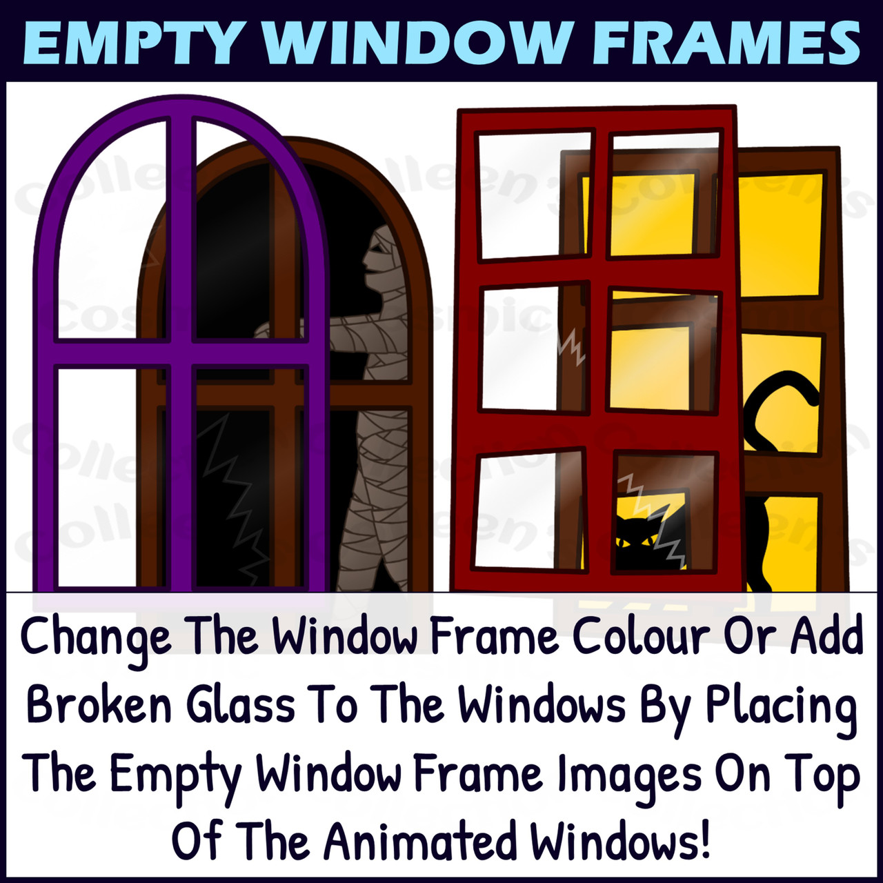 Animated GIF Build a Haunted House Halloween Clipart