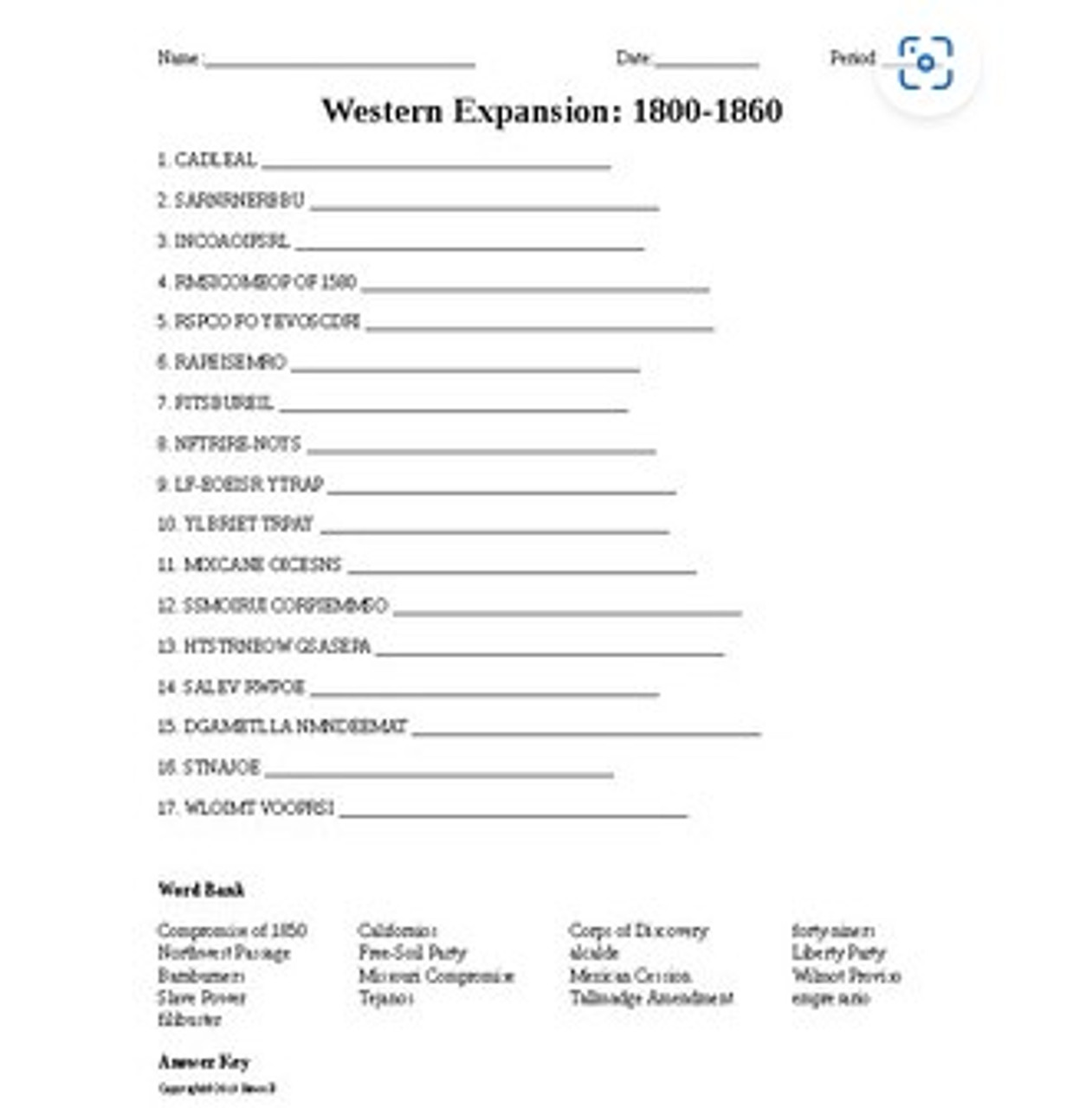 Us History Vocabulary Word Scrambles Review Bundle Amped Up Learning
