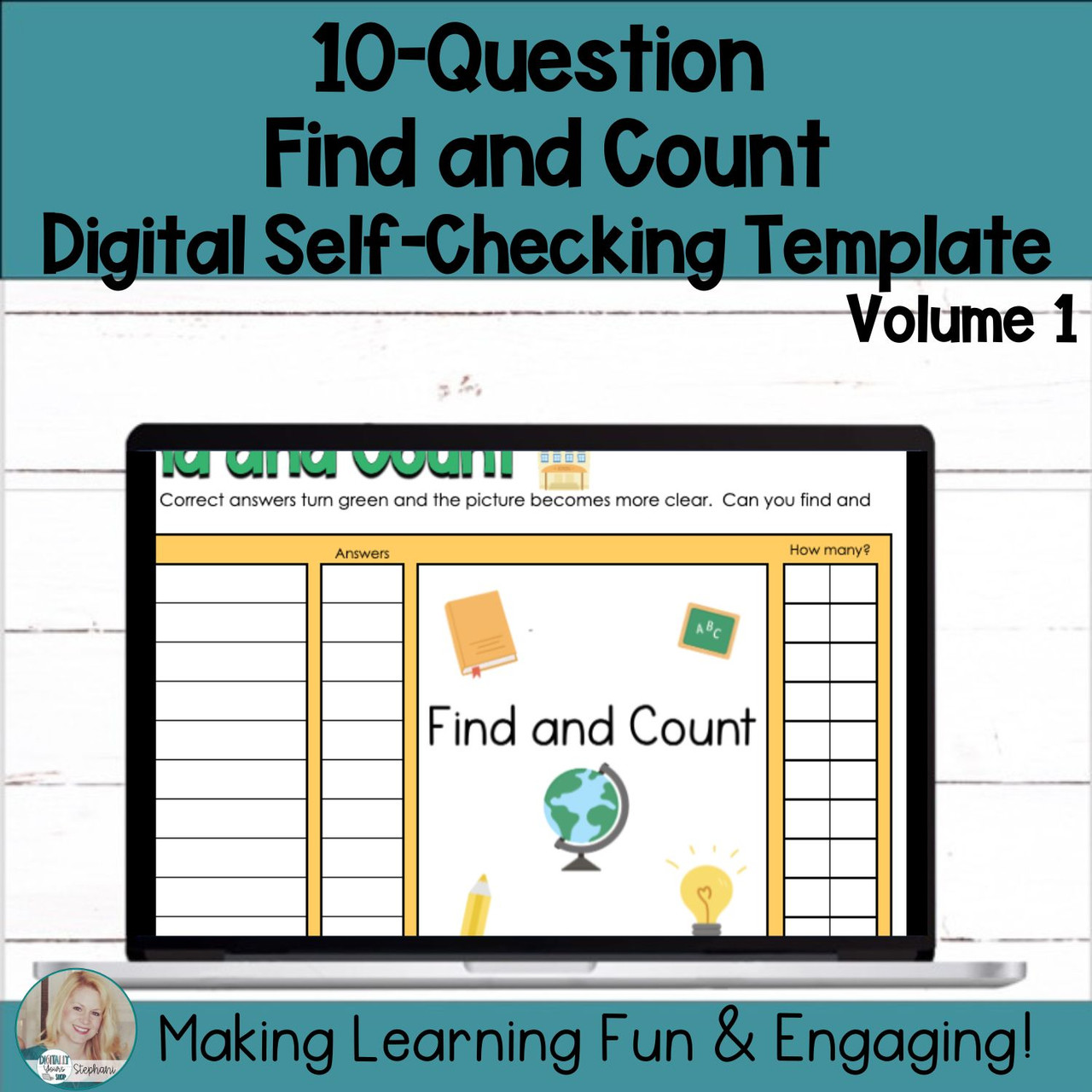 Editable Self-Checking Find and Count Template Digital Activity Volume ...