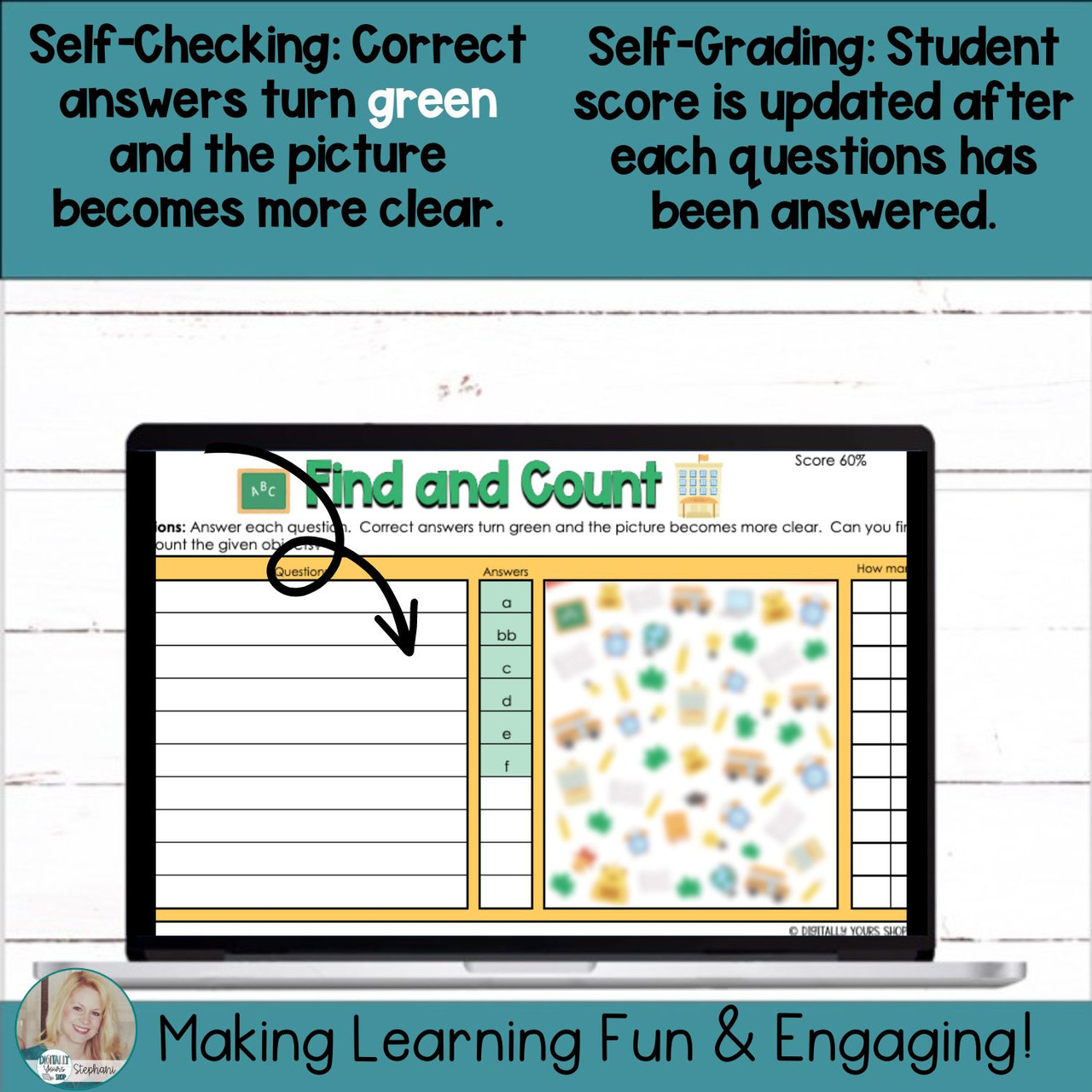 Editable Self-Checking Find and Count Template Digital Activity Volume ...