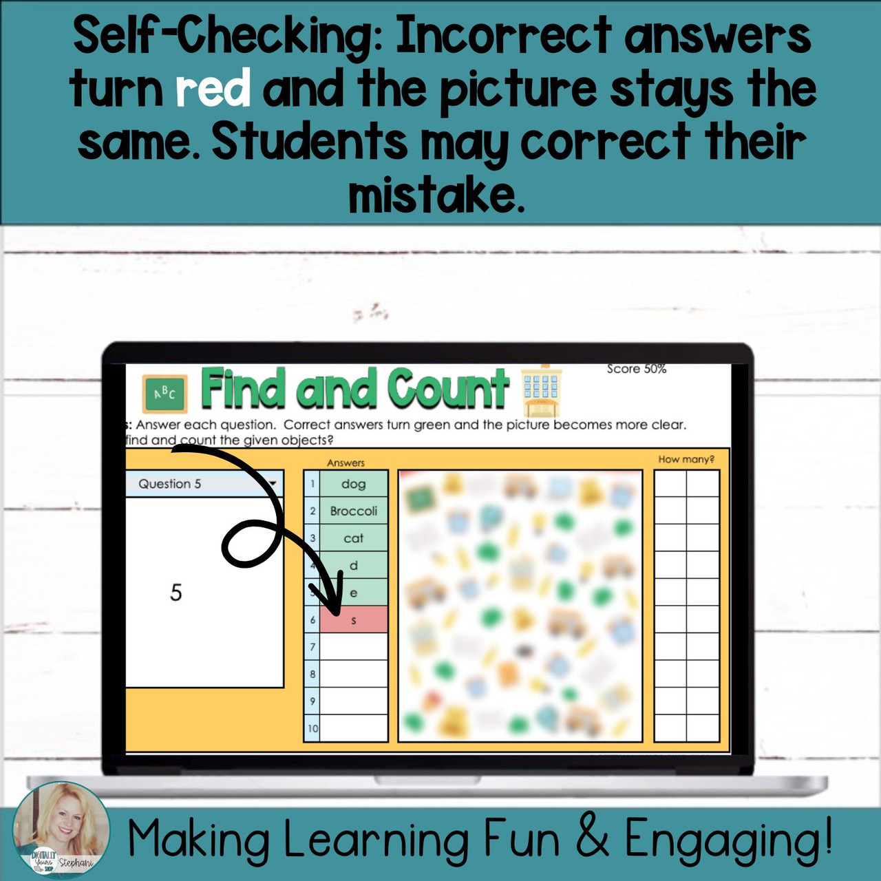 Editable Self-Checking Find and Count Task Card Template Digital ...