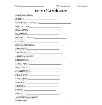 Psychology Vocabulary Word Scrambles Review Bundle - Amped Up Learning