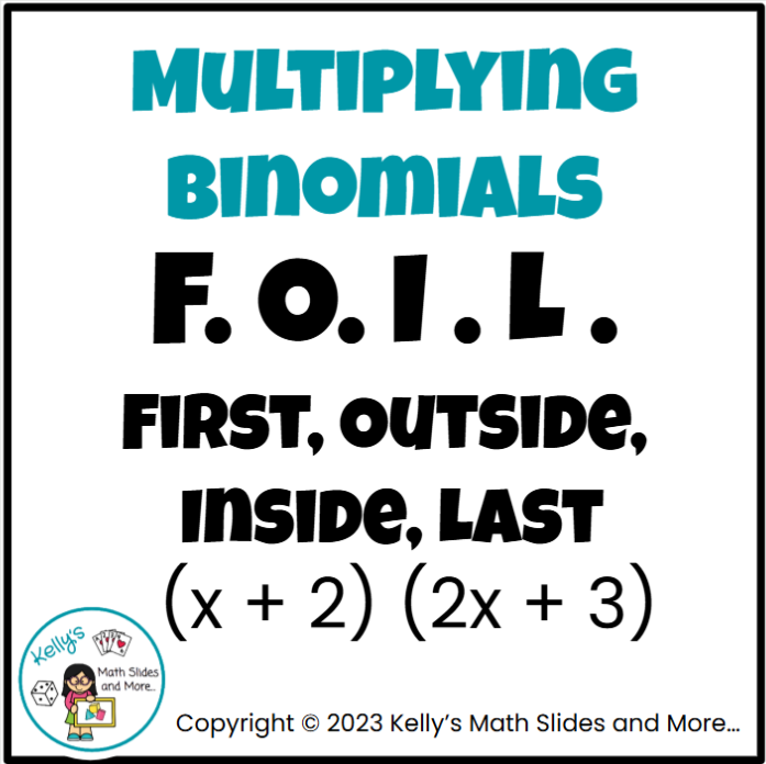 Multiplying Binomials FOIL Method - Digital and Printable - Amped Up ...