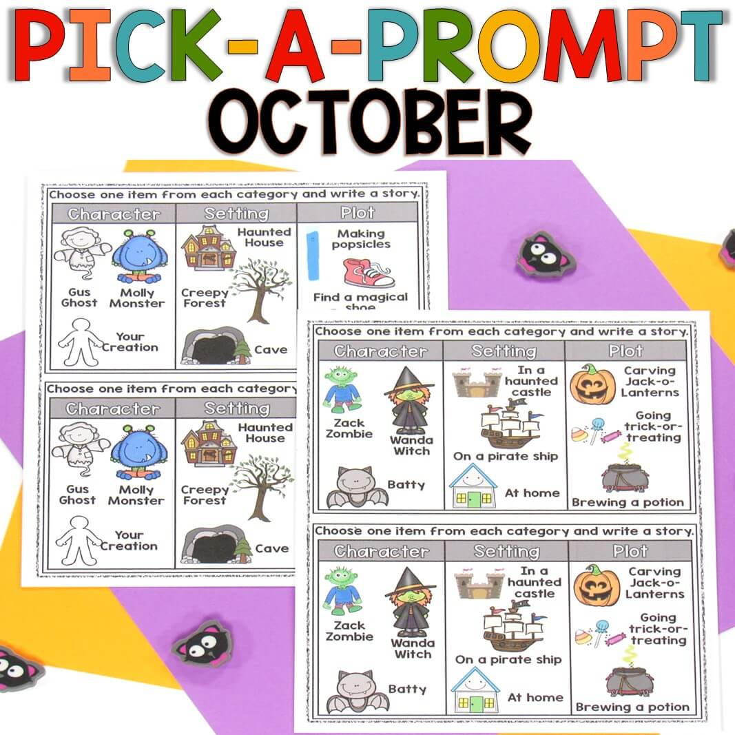 October Writing Prompts with Picture Choices - Pick a Prompts