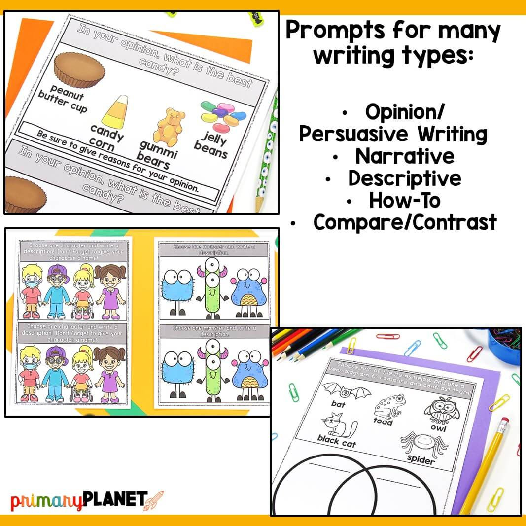 October Writing Prompts with Picture Choices - Pick a Prompts