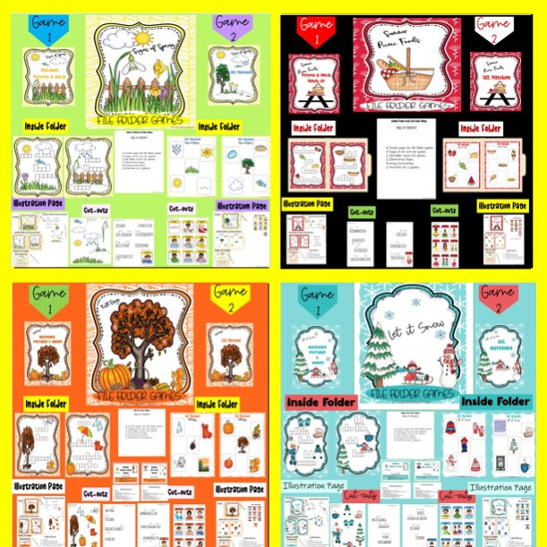 ASL Bundle Seasonal File Folder Games