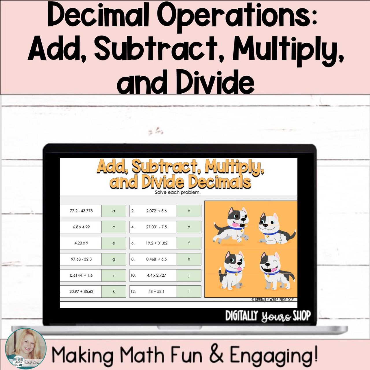 Decimal Operations: Add, Subtract, Multiply, & Divide Self-Checking ...