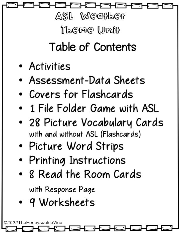 ASL Weather Theme Unit - Amped Up Learning