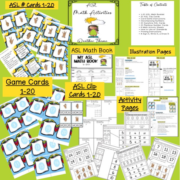 ASL Math Activities with a Weather Theme - Amped Up Learning