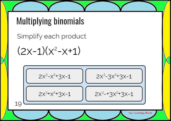 Multiplying by a Binomial: DIGITAL BOOM Cards - 20 Problems - Amped Up ...