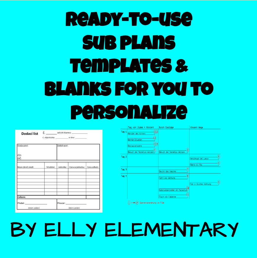READY-TO-USE SUB-PLANS & BLANK TEMPLATES: ELEMENTARY GRADES - Amped Up ...