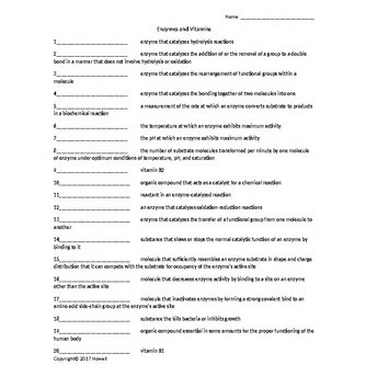 Biochemistry Vocabulary Quizzes or Worksheets Bundle - Amped Up Learning