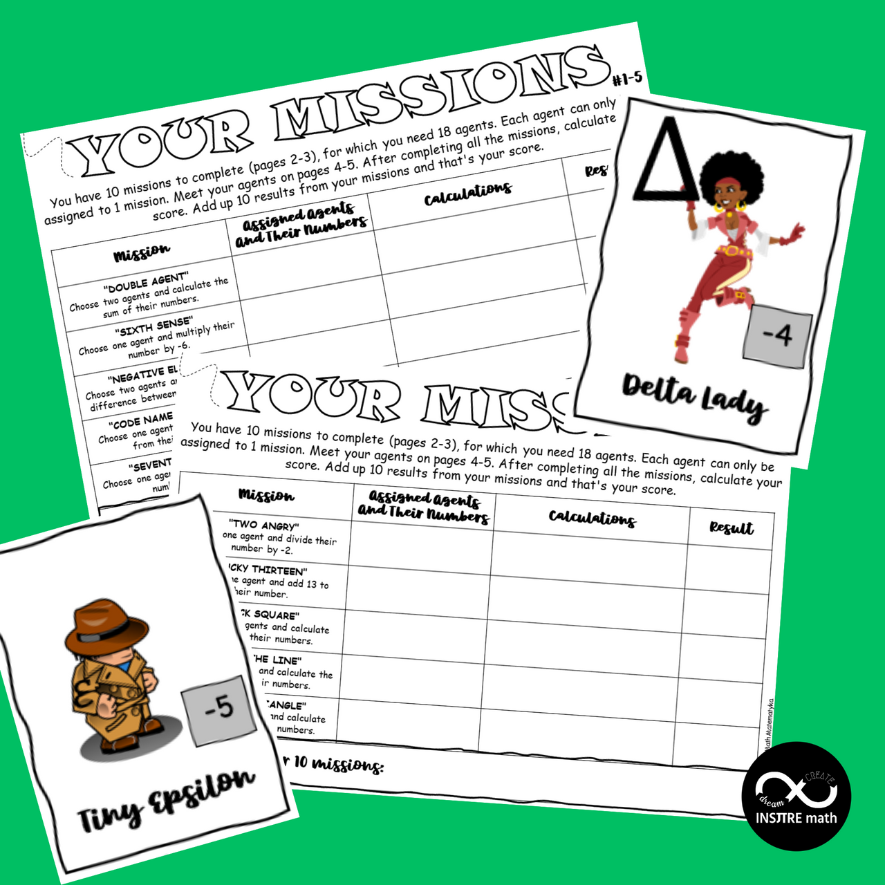 Integer Operations Spy Agency Math Challenge | Add Subtract Multiply ...