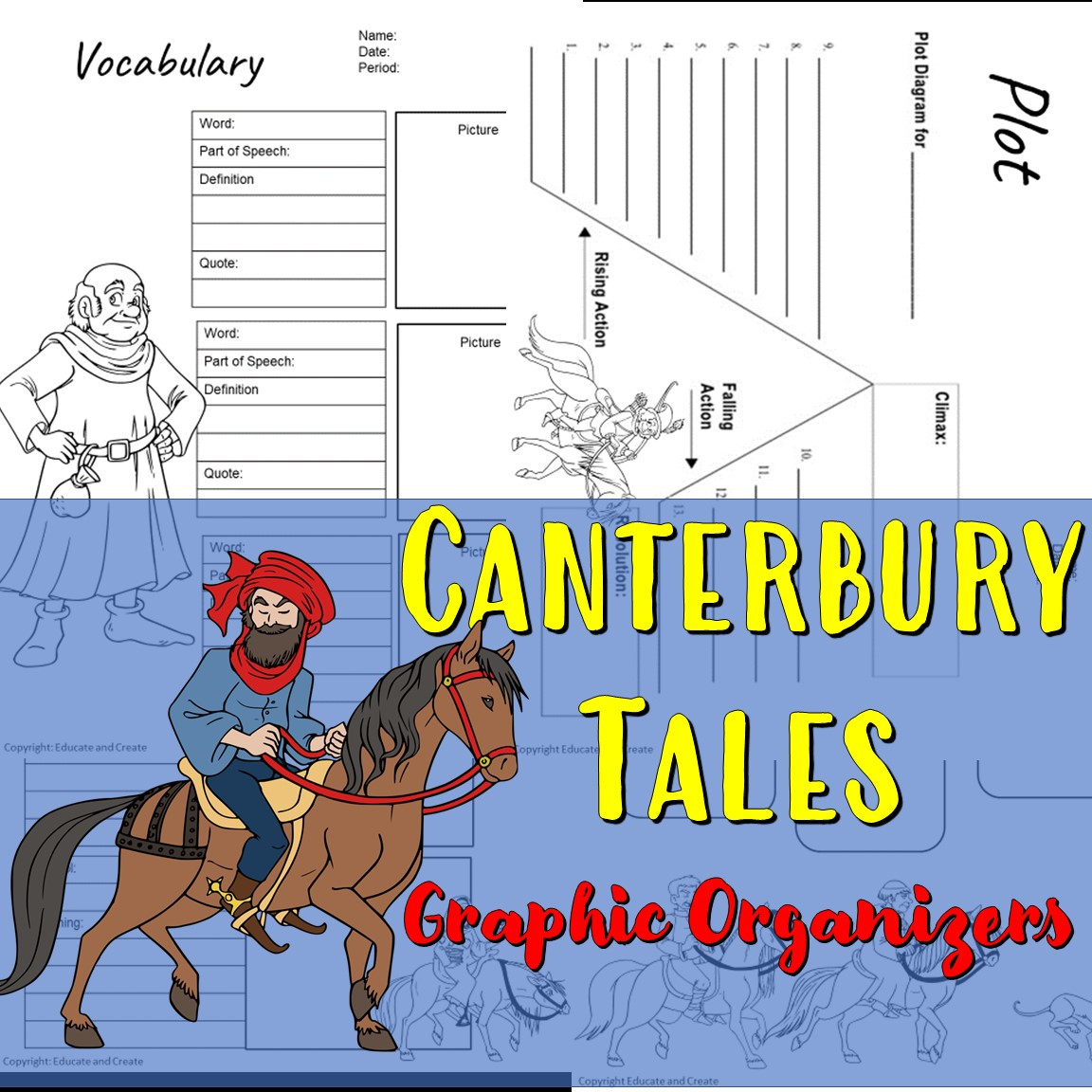 Canterbury Tales Graphic Organizers - Amped Up Learning