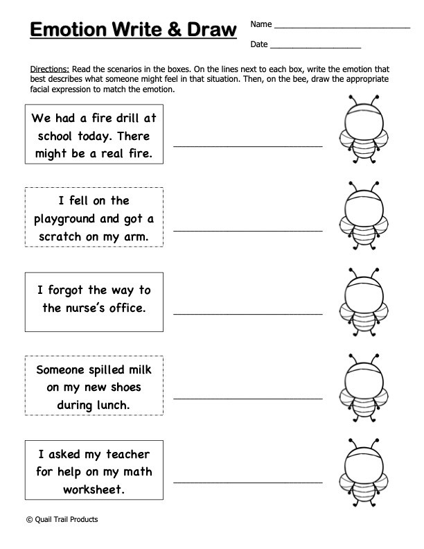 Social/Emotional Worksheets and Activities - Bee Theme