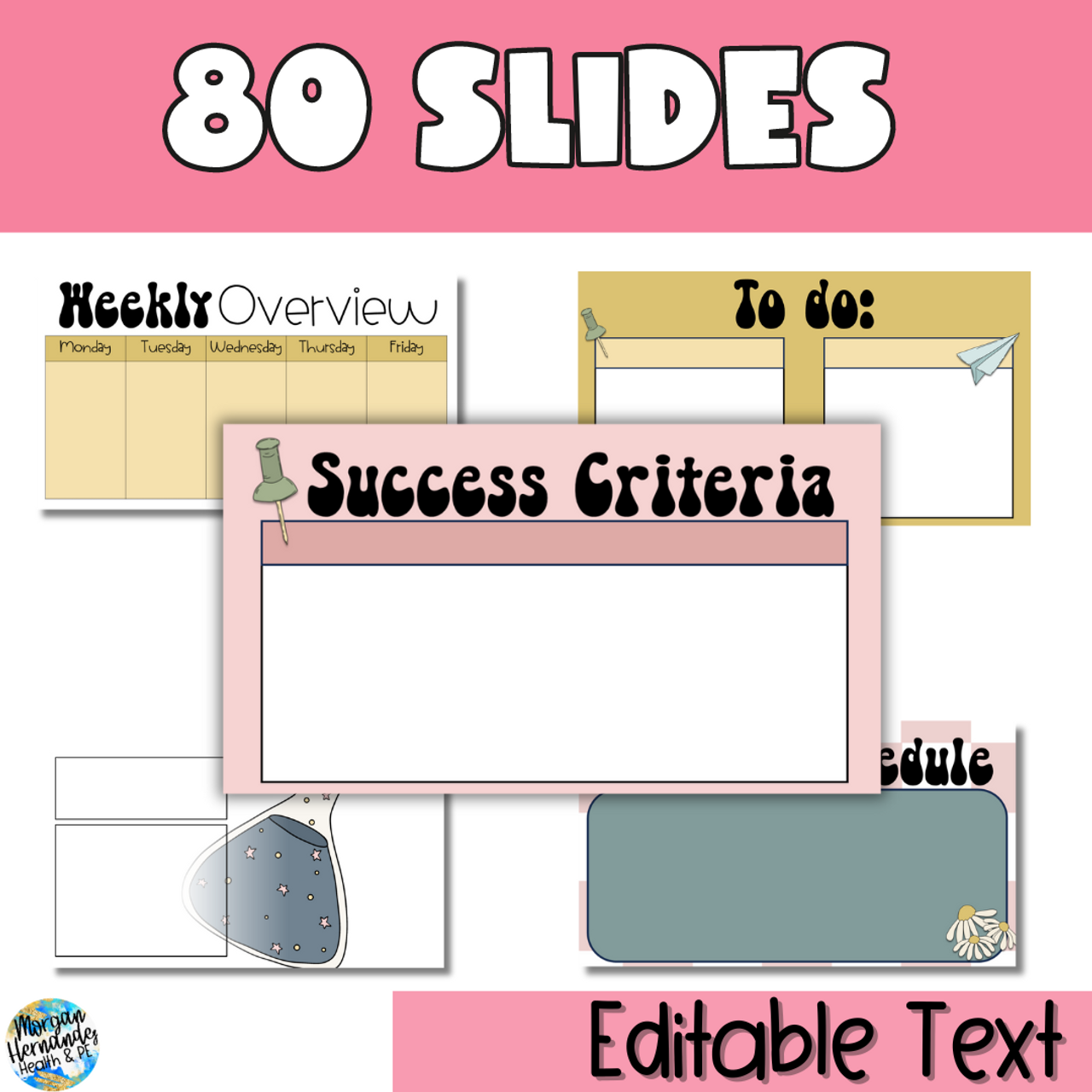 Groovy Retro Back to School Themed Templates - Daily Agenda Slides