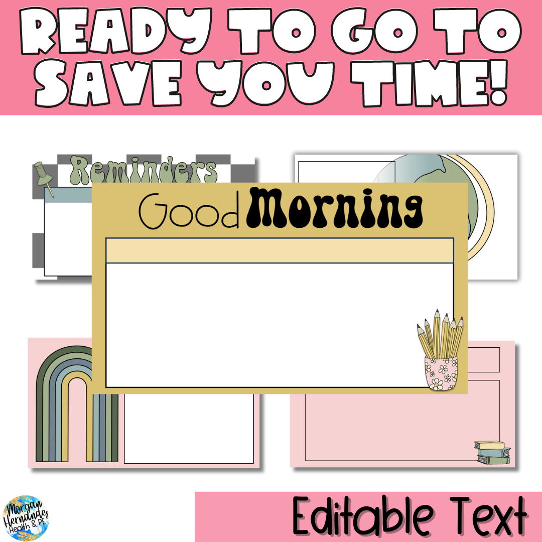 Groovy Retro Back to School Themed Templates - Daily Agenda Slides