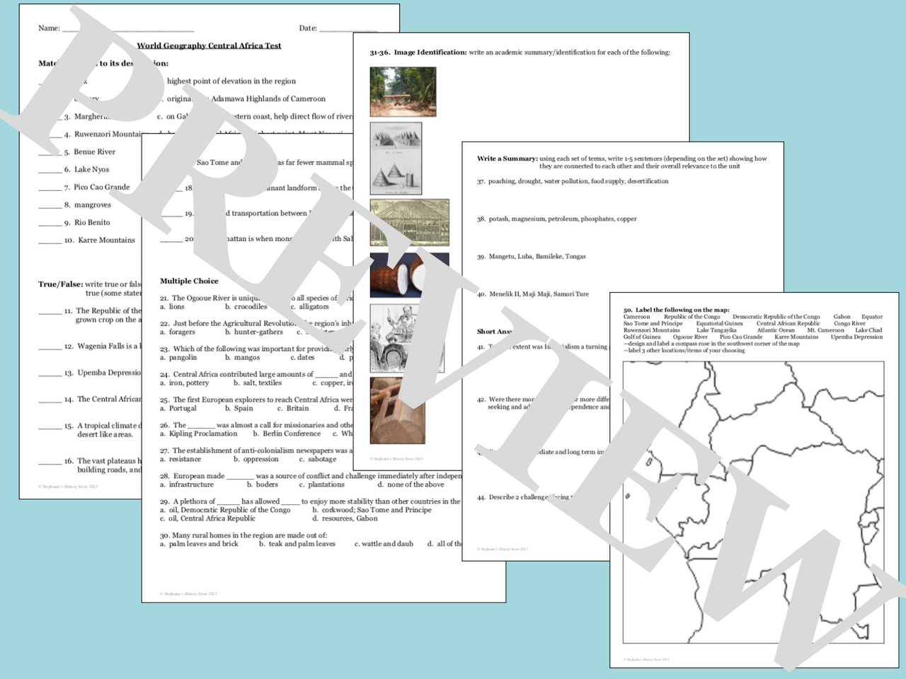 Central Africa World Geography Test