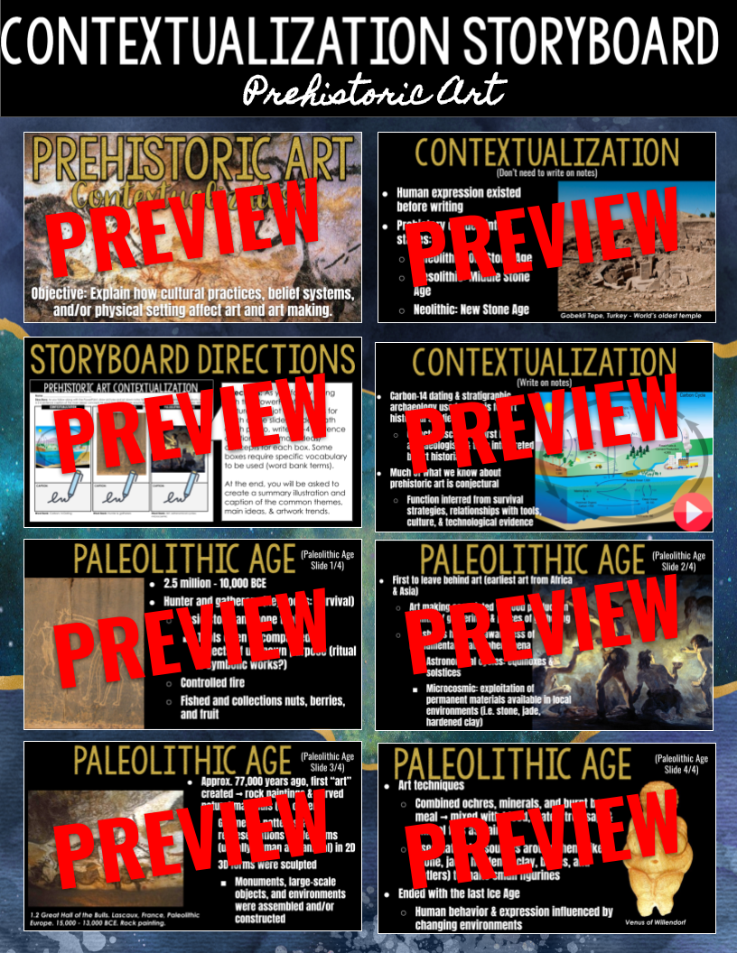 Prehistoric Art Contextualization Storyboard - AP Art History - Amped ...