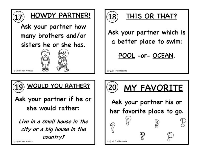 Getting To Know You Task Cards | All About Me