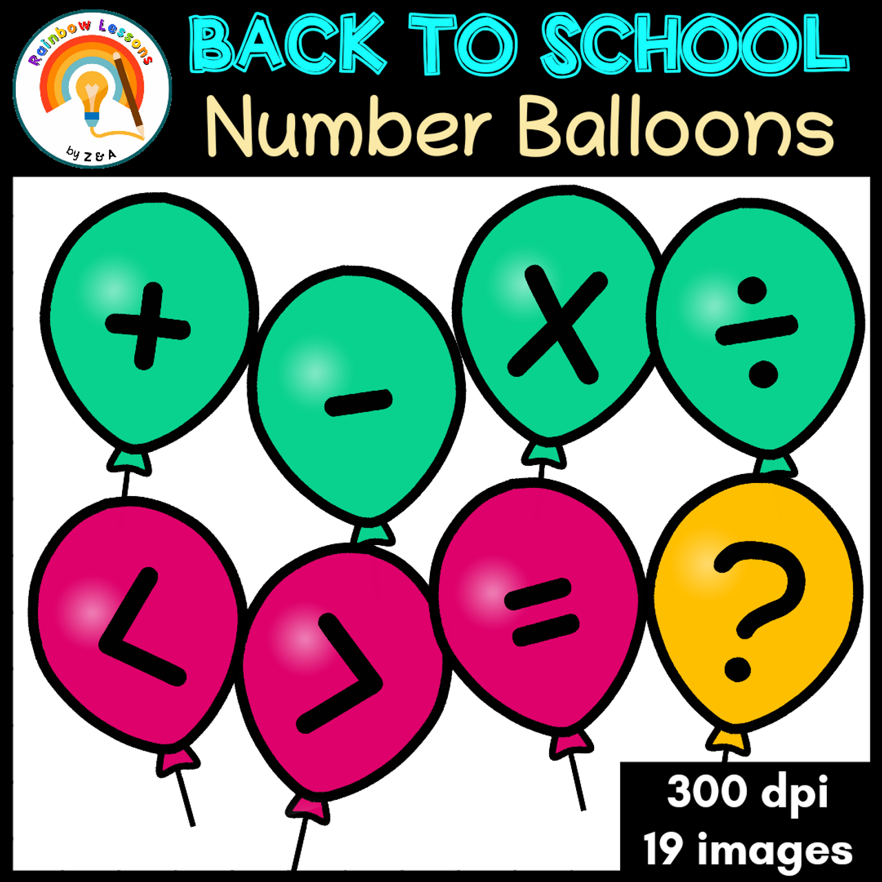 Number Balloons Clipart | Balloon Numbers Clip Art | Numbers 0-10 Clip ...