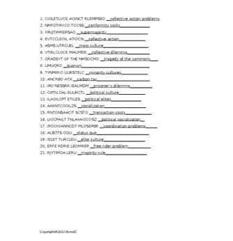 Group Political Activities in Political Science Vocabulary Word ...