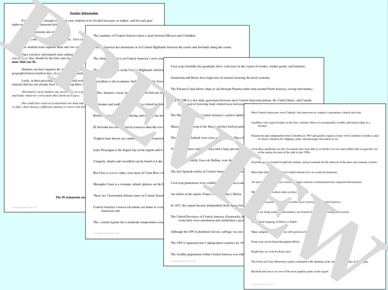 Central America World Geography True False Fix
