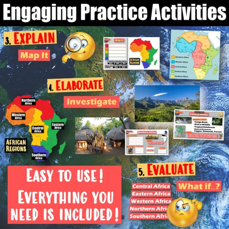 The Five Regions of Africa 5-E Lesson | African Geography and Culture ...