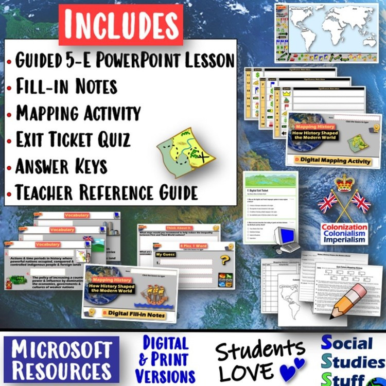 Mapping History Colonization Imperialism 5-E Lesson | Cause & Effect ...