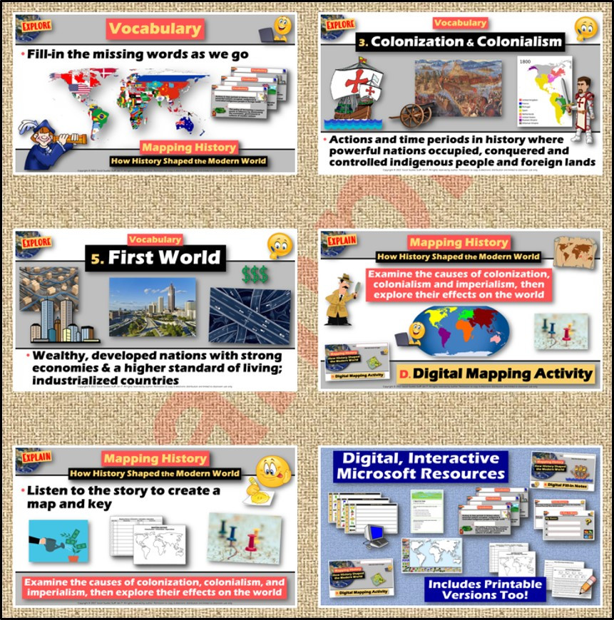 Mapping History Colonization Imperialism 5-E Lesson | Cause & Effect ...