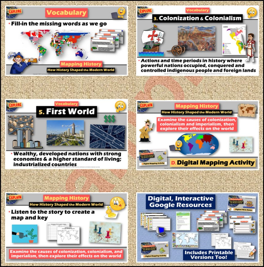 Mapping History Colonization to Imperialism 5-E Lesson | Cause & Effect ...