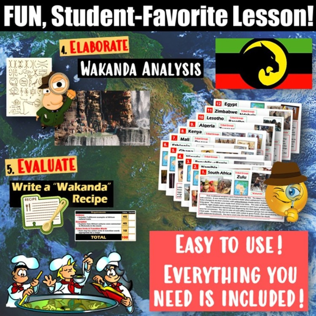 African Cultures in Black Panther 5-E Lesson | Investigate Wakanda ...