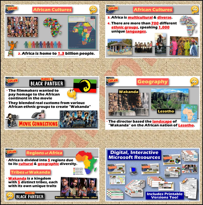 African Cultures in Black Panther 5-E Lesson | Investigate Wakanda ...